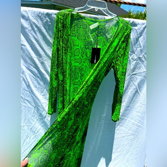 Fashion Nova | Tops | Like Green Snakeskin Duster Cover Up X Fashion ...
